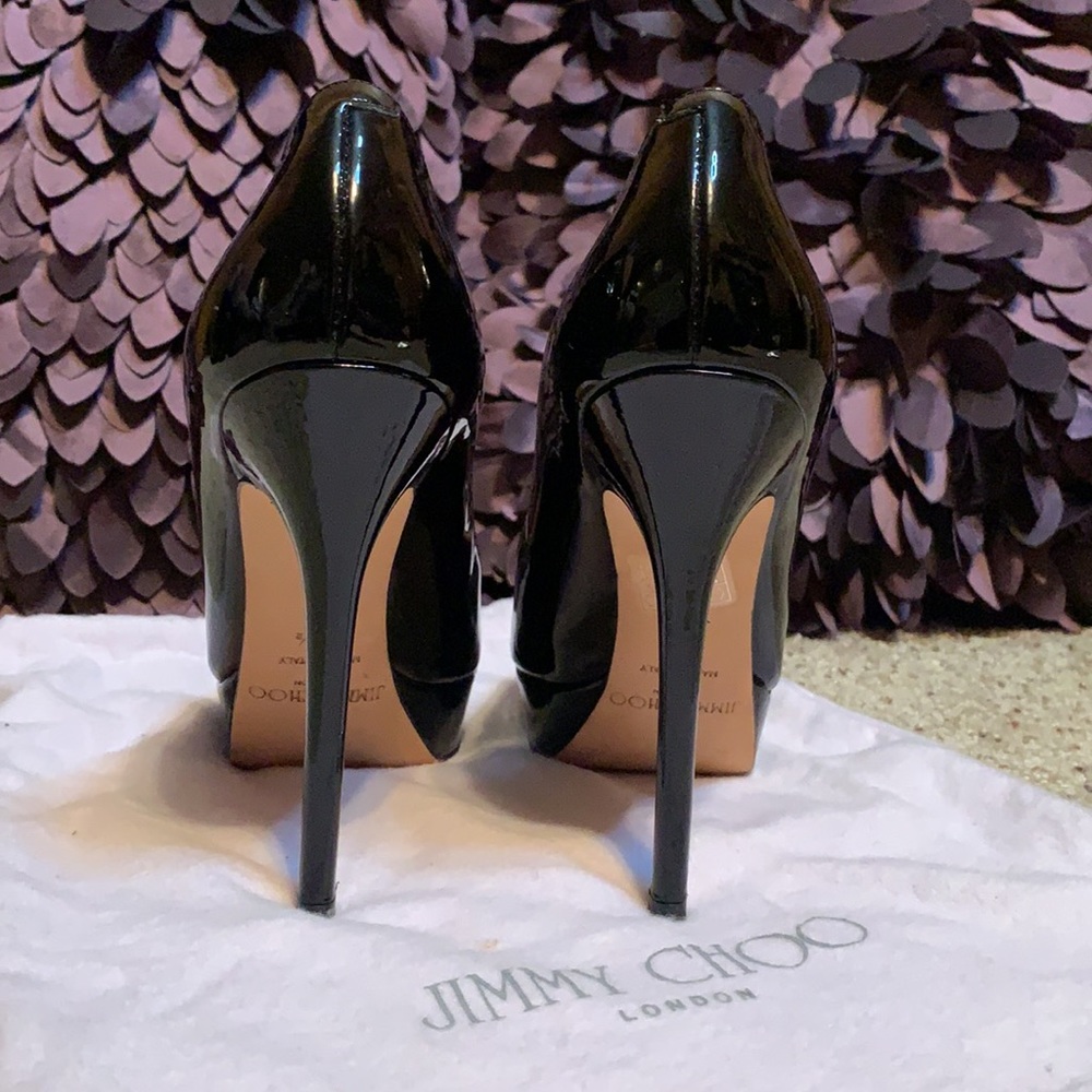 Black Patent Leather Jimmy Choo Pumps - Gem